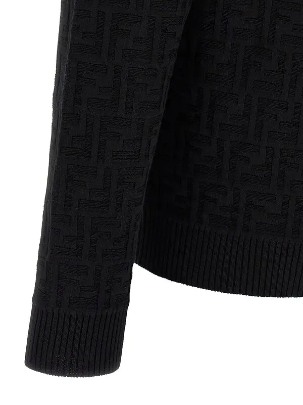 Fendi Ff Jacquard Crew Neck Sweater