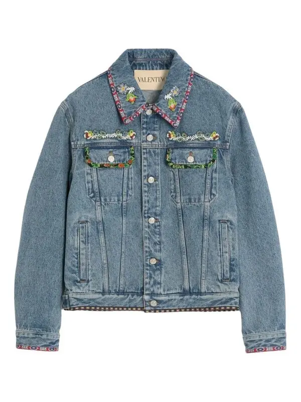Valentino Garavani Embroidered Denim Jacket - Multicolor