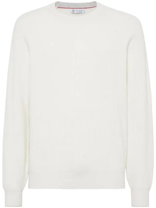 Brunello Cucinelli Cashmere Ribbed Crewneck Sweater - Multicolor