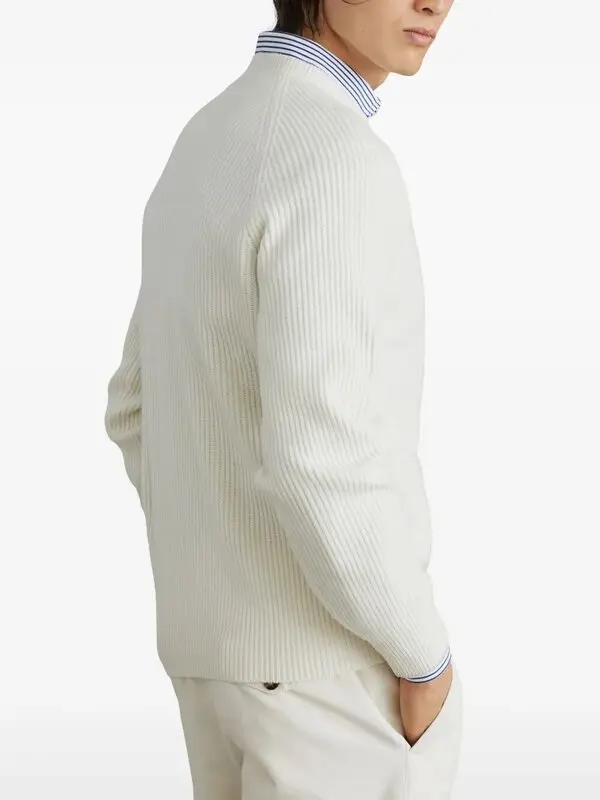 Brunello Cucinelli Cashmere Ribbed Crewneck Sweater - Multicolor