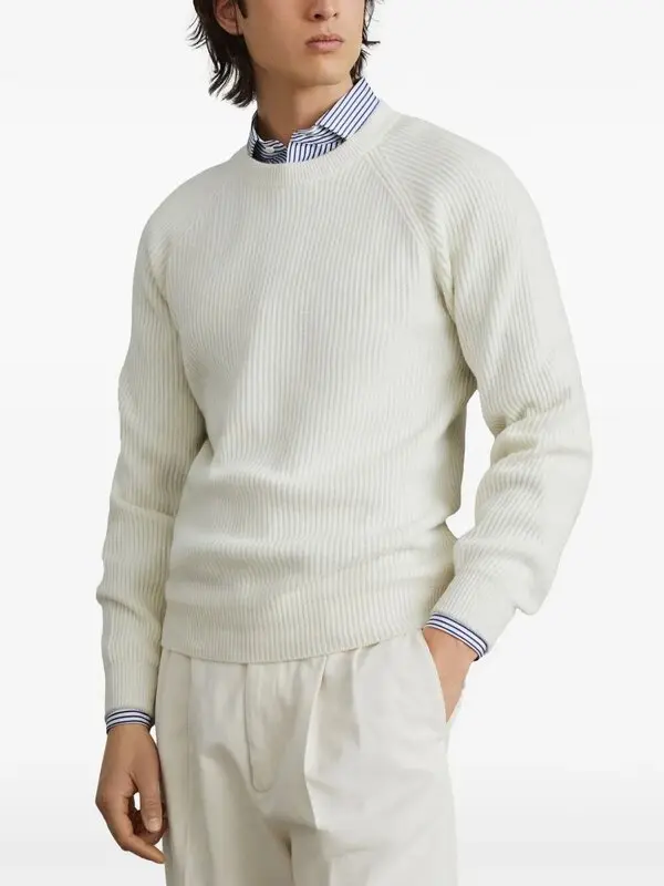 Brunello Cucinelli Cashmere Ribbed Crewneck Sweater - Multicolor