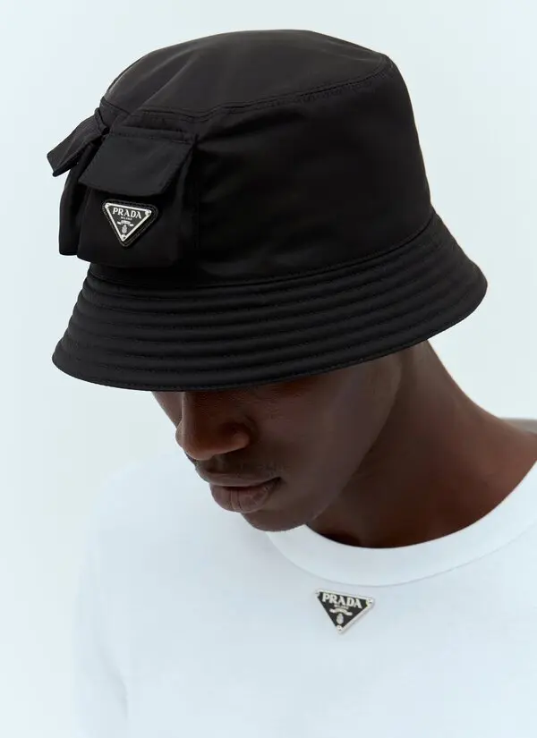 Prada Re-nylon Bucket Hat With Flap Pockets - Black