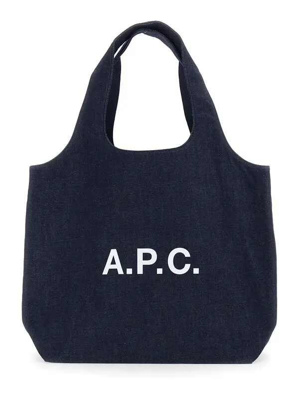 A.p.c. Cotton Shoulder Bag With Lettering Logo - Multicolor
