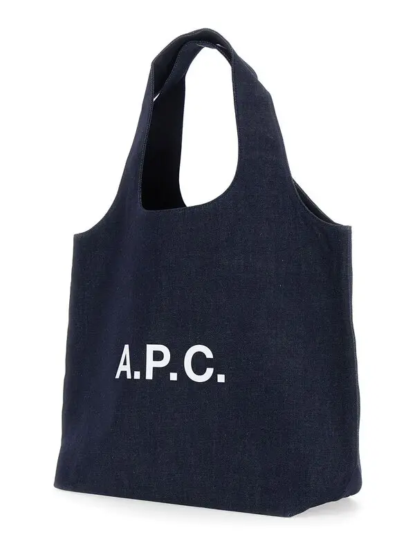 A.p.c. Cotton Shoulder Bag With Lettering Logo - Multicolor