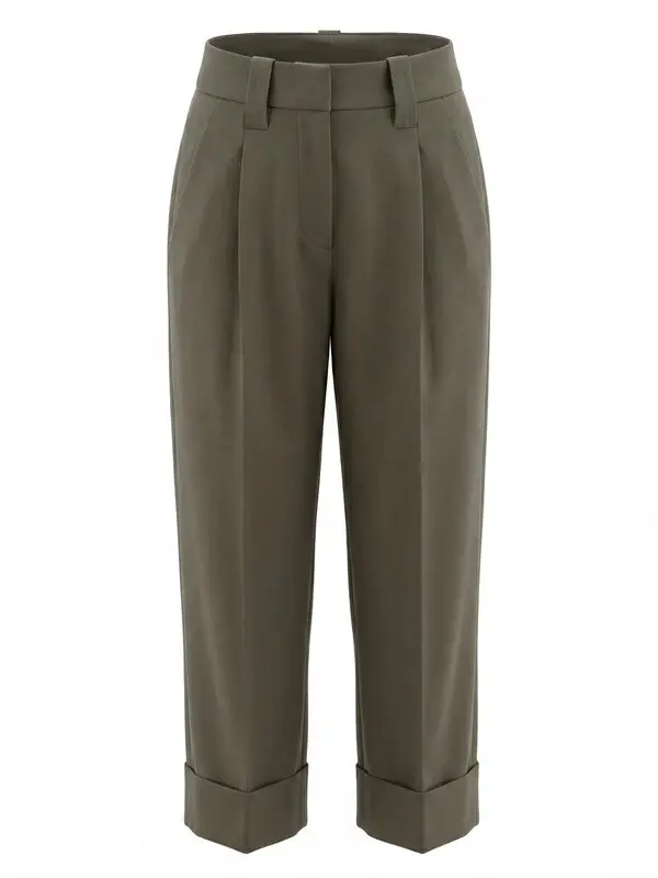 Brunello Cucinelli Cotton Pleated Trousers - Multicolor