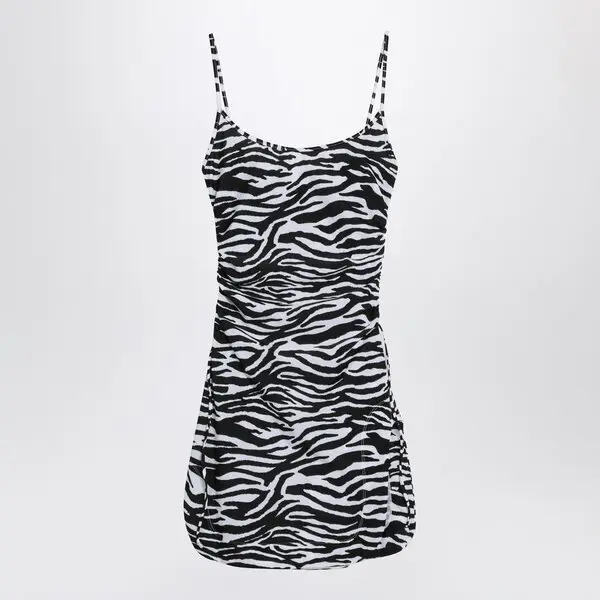 Attico Zebra Beach Cover-up In Stretch Fabric - Multicolor