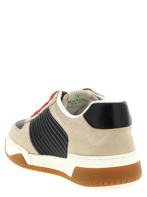 Valentino Garavani Suede And Leather "sparry" Sneakers - Multicolor