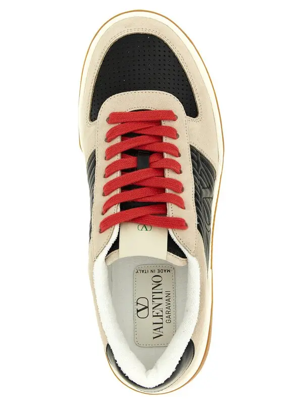 Valentino Garavani Suede And Leather "sparry" Sneakers - Multicolor