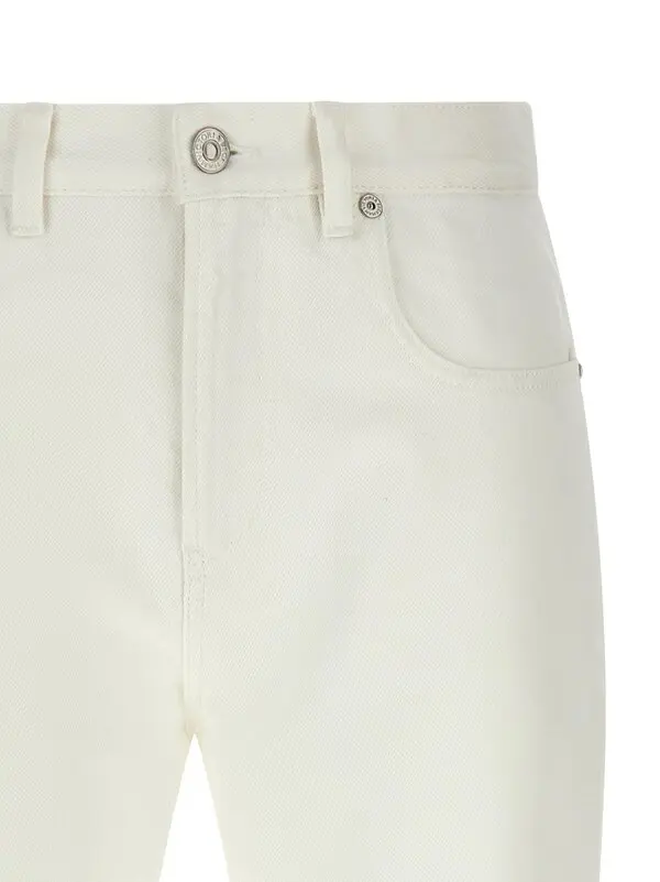 Victoria Beckham High Waist Straight Leg Crop Jeans