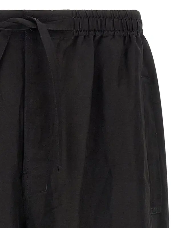 LEMAIRE Linen Viscose Blend Pyjama Pants - Black