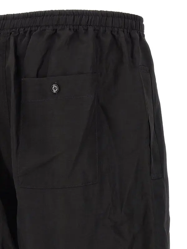 LEMAIRE Linen Viscose Blend Pyjama Pants - Black