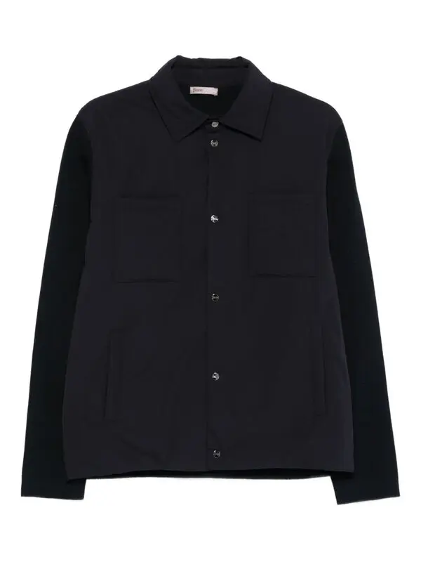 Herno Cotton Jacket With Knitted Sleeves