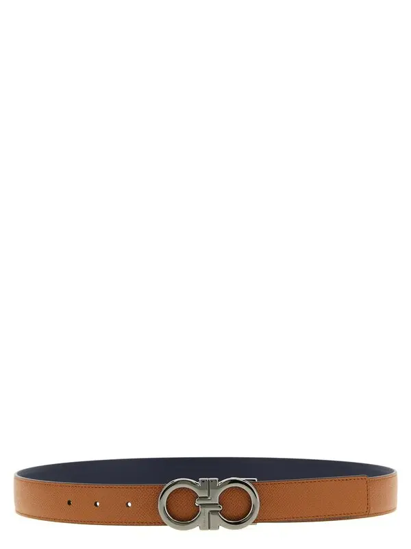 FERRAGAMO Gancini Reversible Belt - Brown