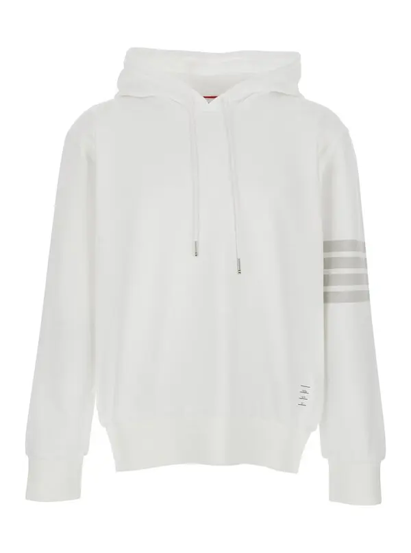 Thom Browne Cotton Hooded Sweatshirt With 4-bar Logo - Multicolor