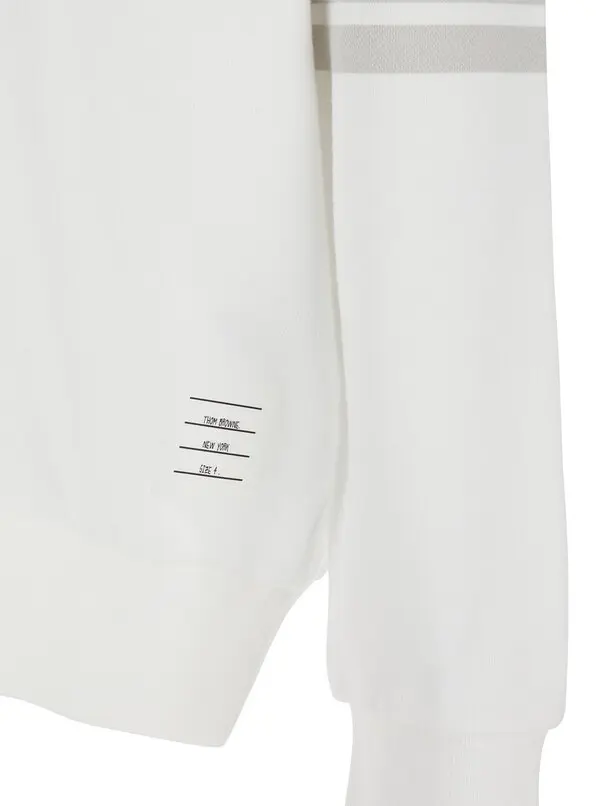 Thom Browne Cotton Hooded Sweatshirt With 4-bar Logo - Multicolor