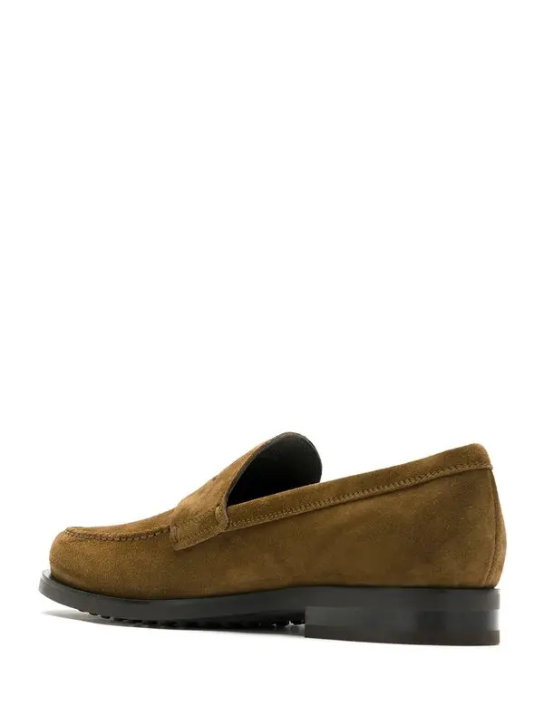 TOD'S Suede Penny Loafers With Pebbled Rubber Outsole