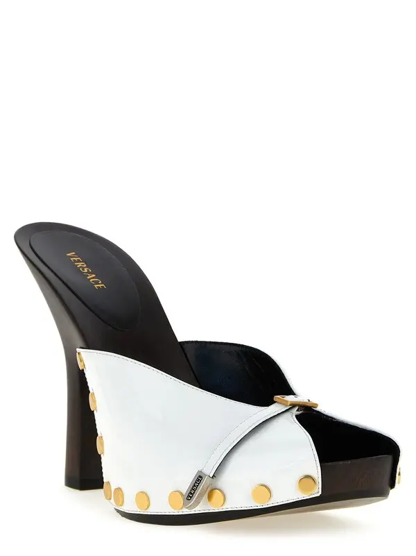 Versace Sassi Patent Leather Clogs