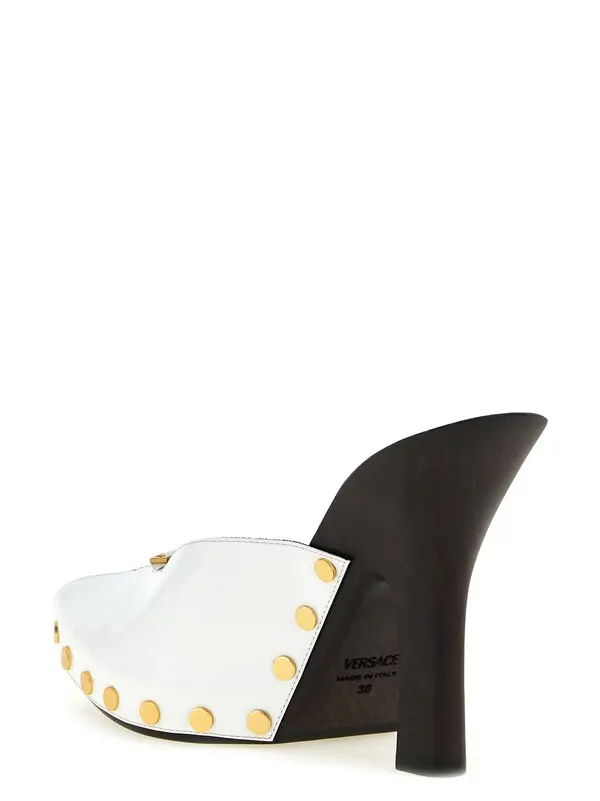 Versace Sassi Patent Leather Clogs
