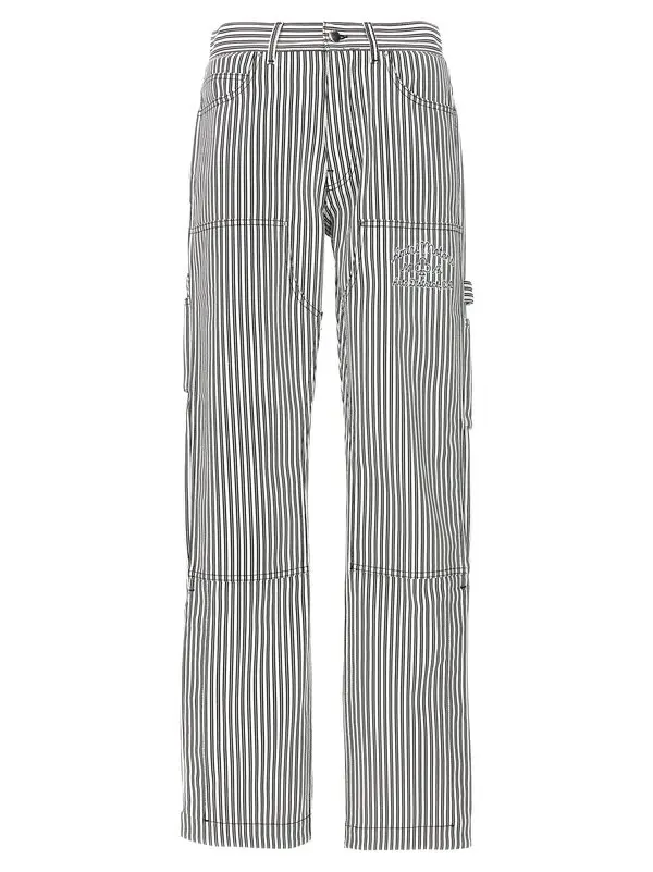 Amiri Carpenter Pants With Striped Pattern And Logo Embroidery