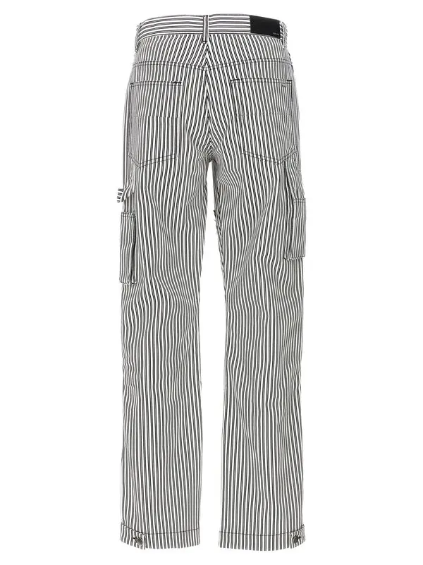 Amiri Carpenter Pants With Striped Pattern And Logo Embroidery