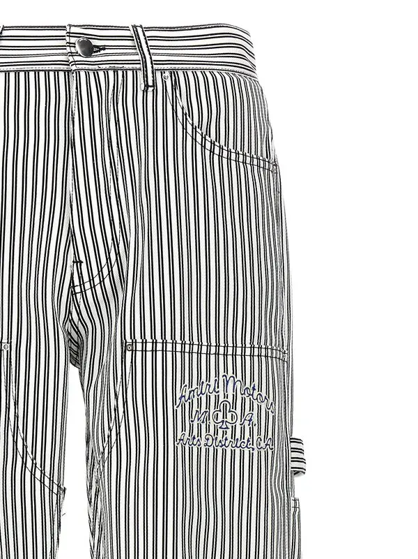 Amiri Carpenter Pants With Striped Pattern And Logo Embroidery