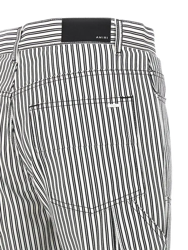 Amiri Carpenter Pants With Striped Pattern And Logo Embroidery