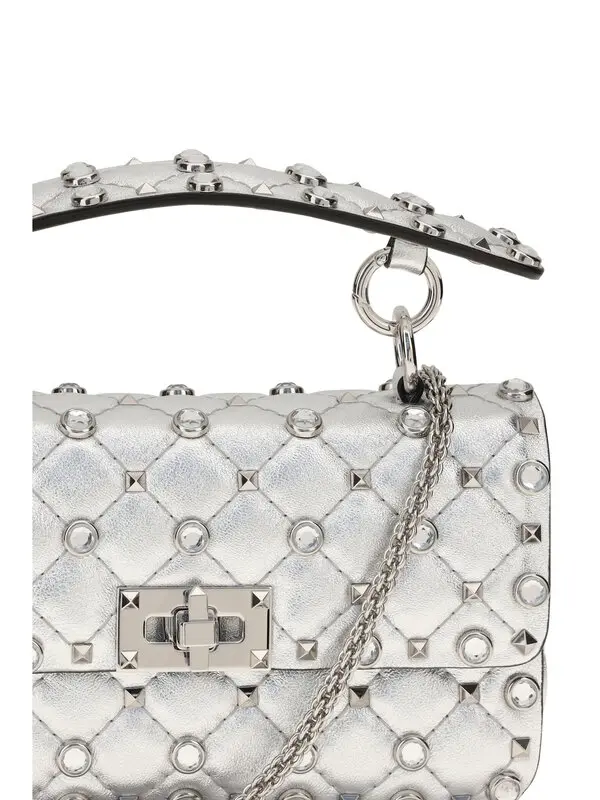 Valentino Garavani Rockstud Handbag In Laminated Leather