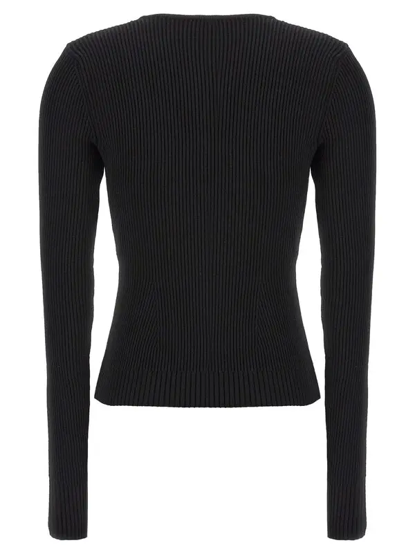 Magda Butrym Ribbed Viscose Blend Sweater - Black