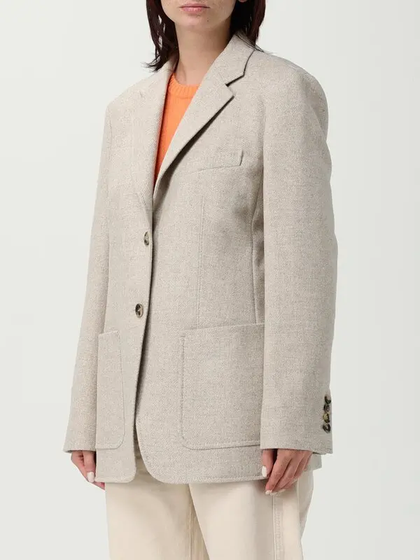 Max Mara Tailored Jacket In Natural Wool And Cashmere Blend