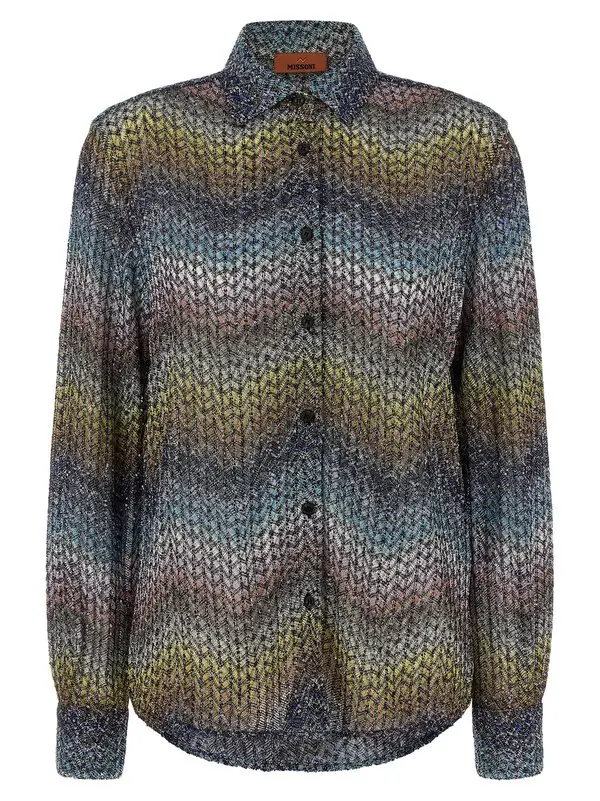 Missoni Lamé Viscose Shirt With Micro Sequins - Multicolor