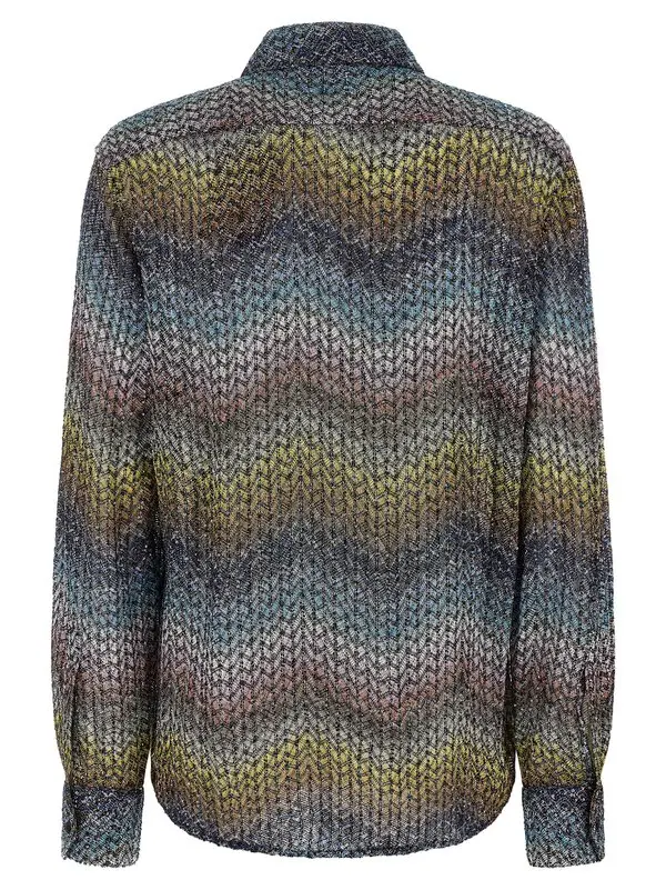 Missoni Lamé Viscose Shirt With Micro Sequins - Multicolor