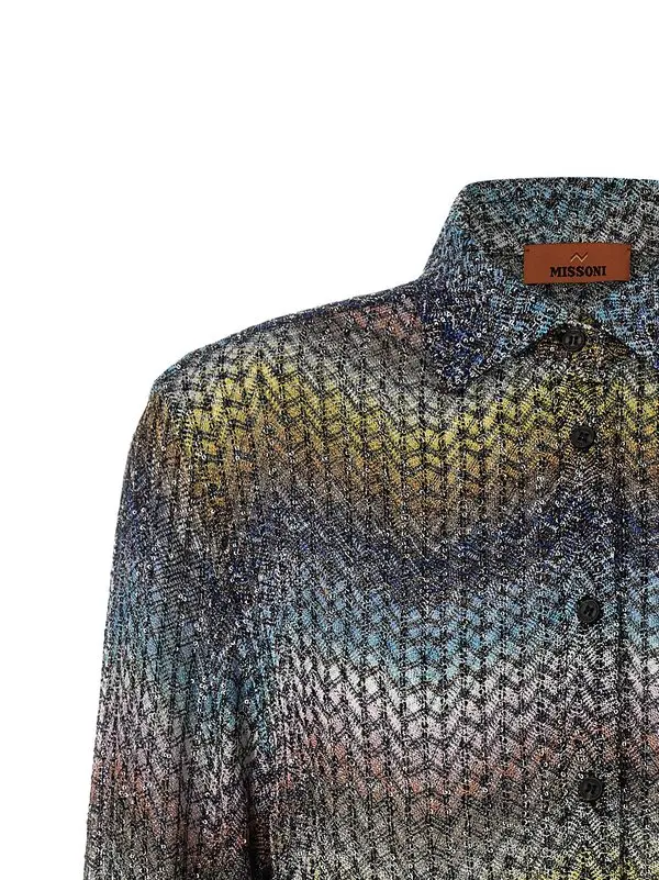 Missoni Lamé Viscose Shirt With Micro Sequins - Multicolor