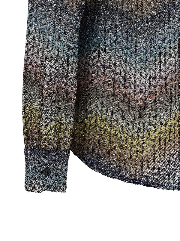 Missoni Lamé Viscose Shirt With Micro Sequins - Multicolor