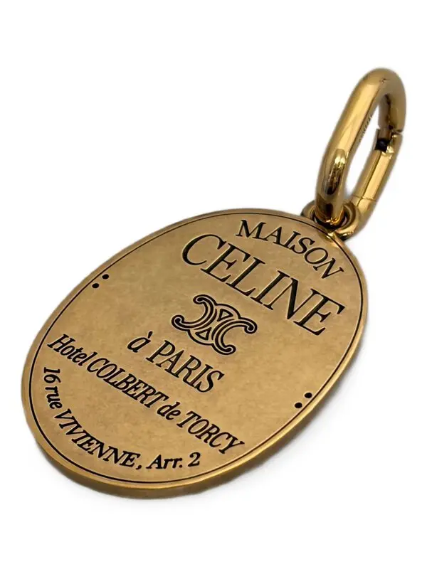 Celine Gold-tone Oval Pendant Maison Charm - Multicolor