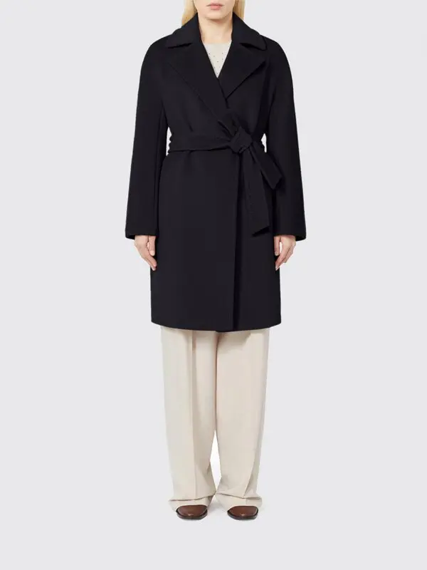 Max Mara Wool Wrap Coat - Black