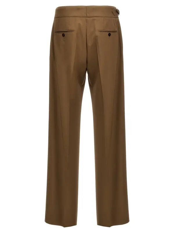 Dolce & Gabbana Tailored Virgin Wool Blend Trousers - Brown