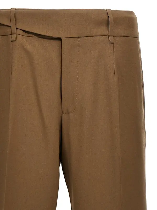 Dolce & Gabbana Tailored Virgin Wool Blend Trousers - Brown
