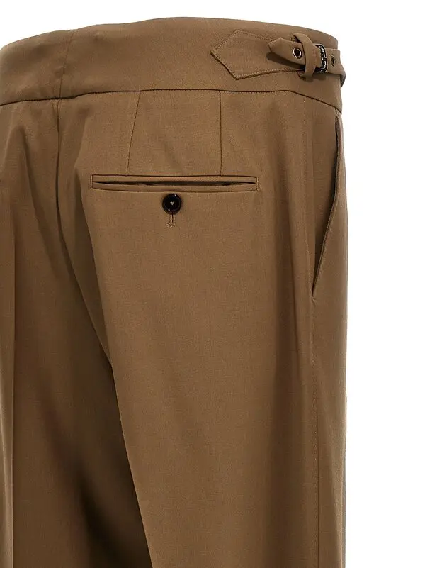 Dolce & Gabbana Tailored Virgin Wool Blend Trousers - Brown
