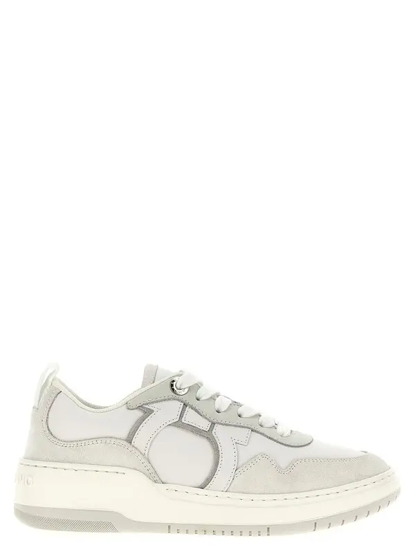 FERRAGAMO Dania Lace-up Leather Sneakers