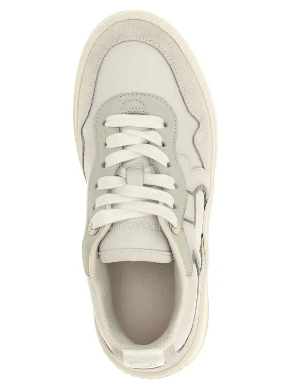 FERRAGAMO Dania Lace-up Leather Sneakers