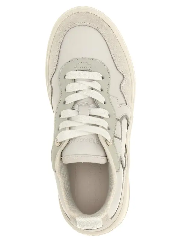 FERRAGAMO Dania Lace-up Leather Sneakers