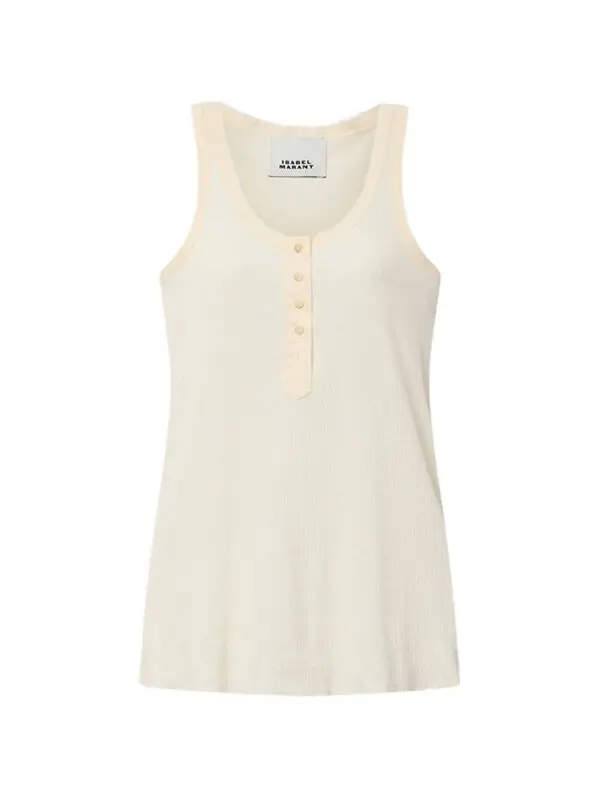 Isabel Marant Étoile Ribbed Silk Scoop Neck Tank Top - Multicolor