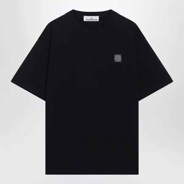 Stone Island Navy T-shirt With Logo Patch
