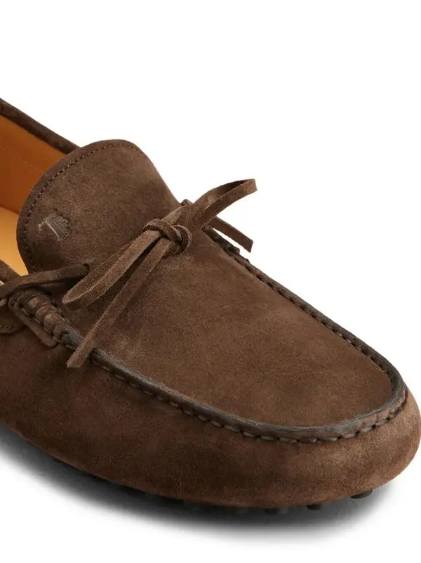 TOD'S Suede Gommino Loafers With Lace Detailing