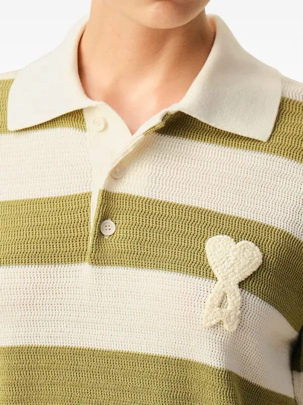 AMI Paris De Coeur Striped Polo - Multicolor