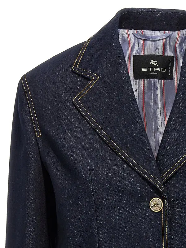 Etro Single-breasted Denim Blazer
