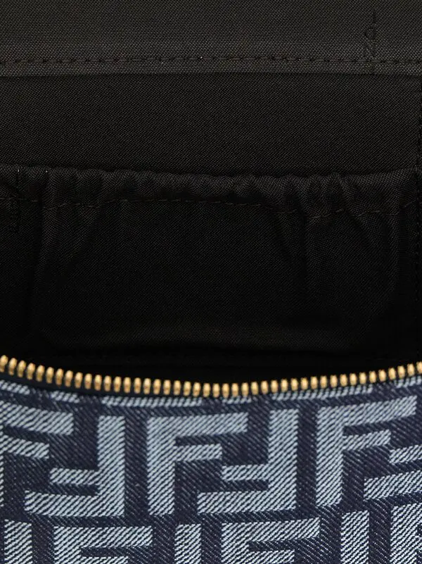 Fendi Ff Denim Vanity Handbag - Blue
