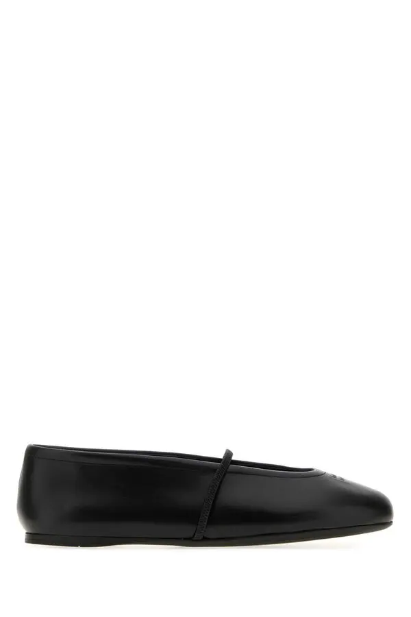 Miu Miu Leather Ballerinas - Black