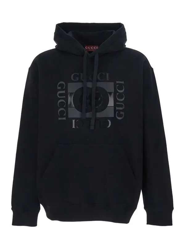 Gucci Cotton Hooded Sweatshirt With Front Logo - Multicolor