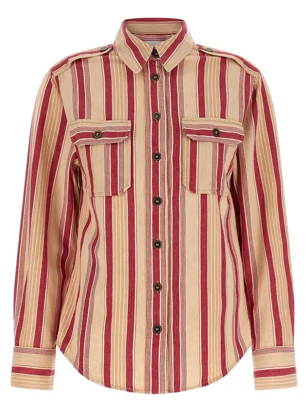 Isabel Marant Étoile Gelva' Striped Cotton Canvas Shirt - Multicolor